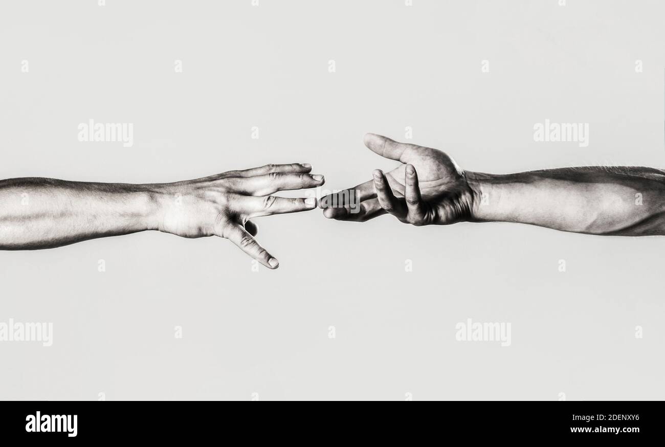 Two hands, helping arm of a friend, teamwork. Rescue, helping gesture ...