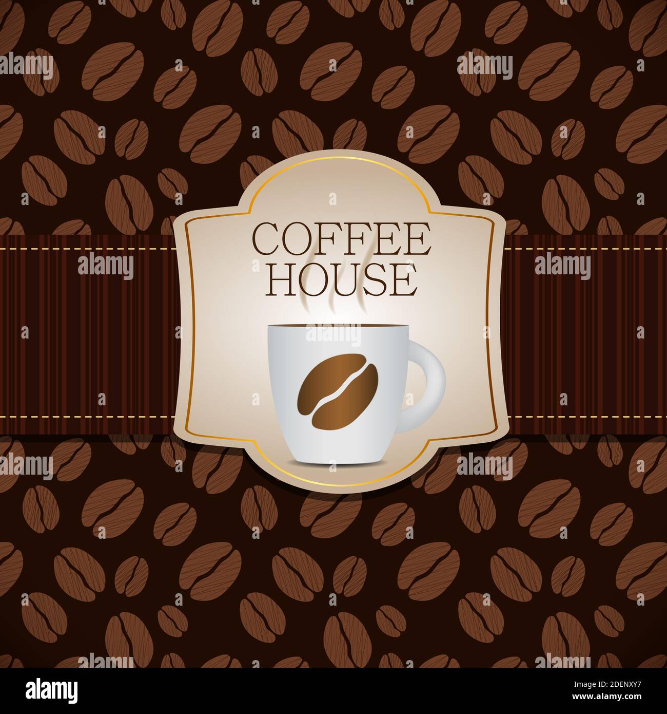 Brown Coffee house Template on Background Illustration Stock Photo - Alamy