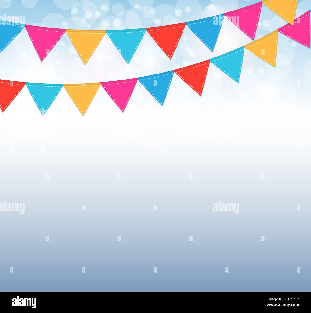 Party on Blue Background with Flags Illustration Stock Photo - Alamy