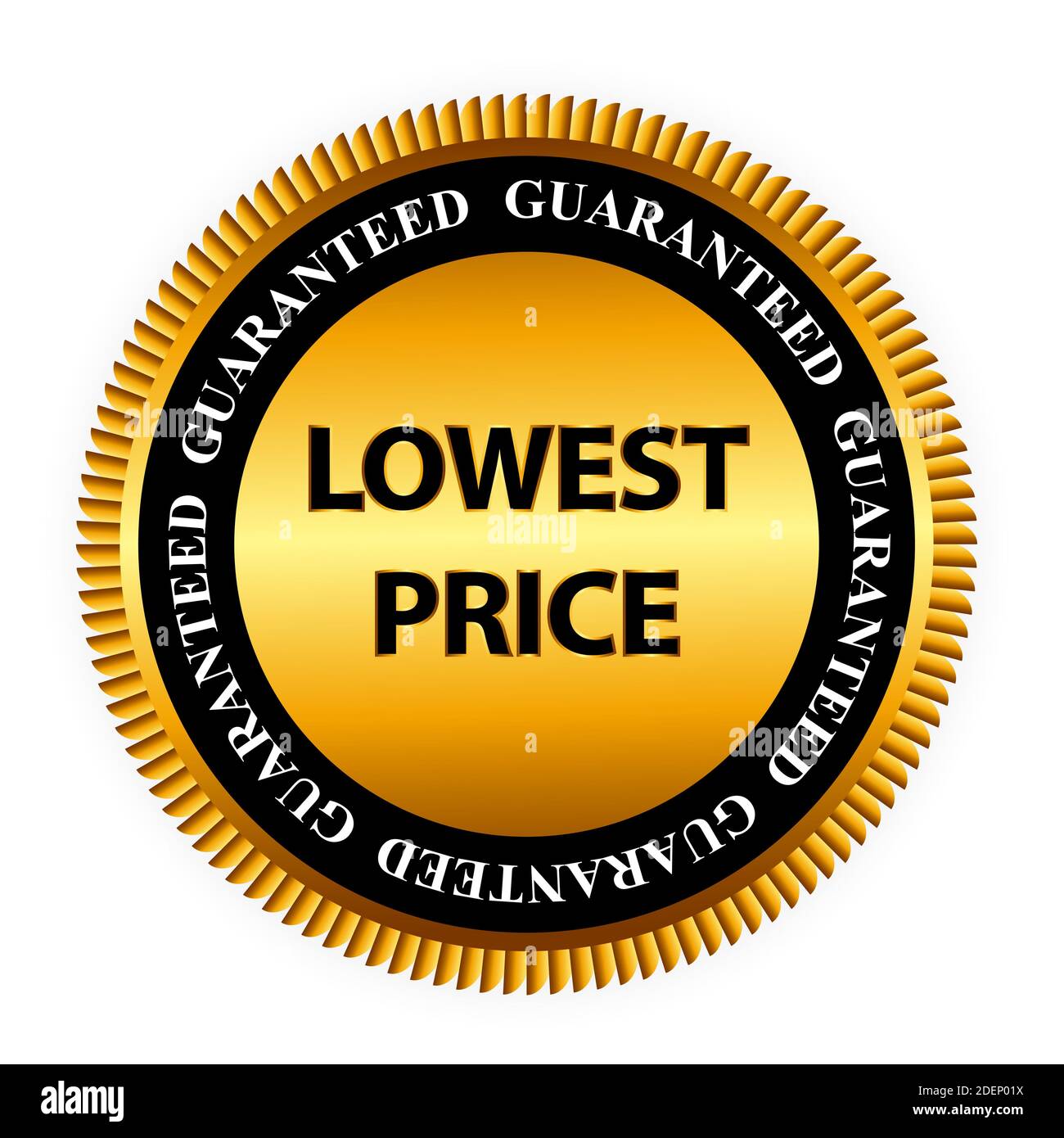 Lowest Price Guarantee Gold Label Sign Template Illustration Stock ...