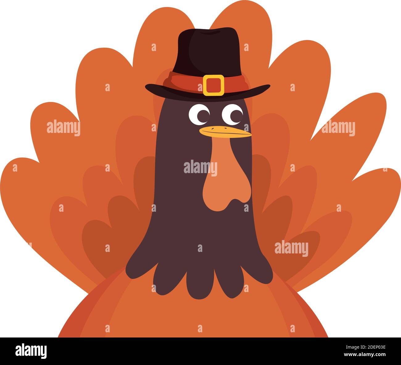 thanksgiving turkey with pilgrim hat character Stock Vector Image & Art ...