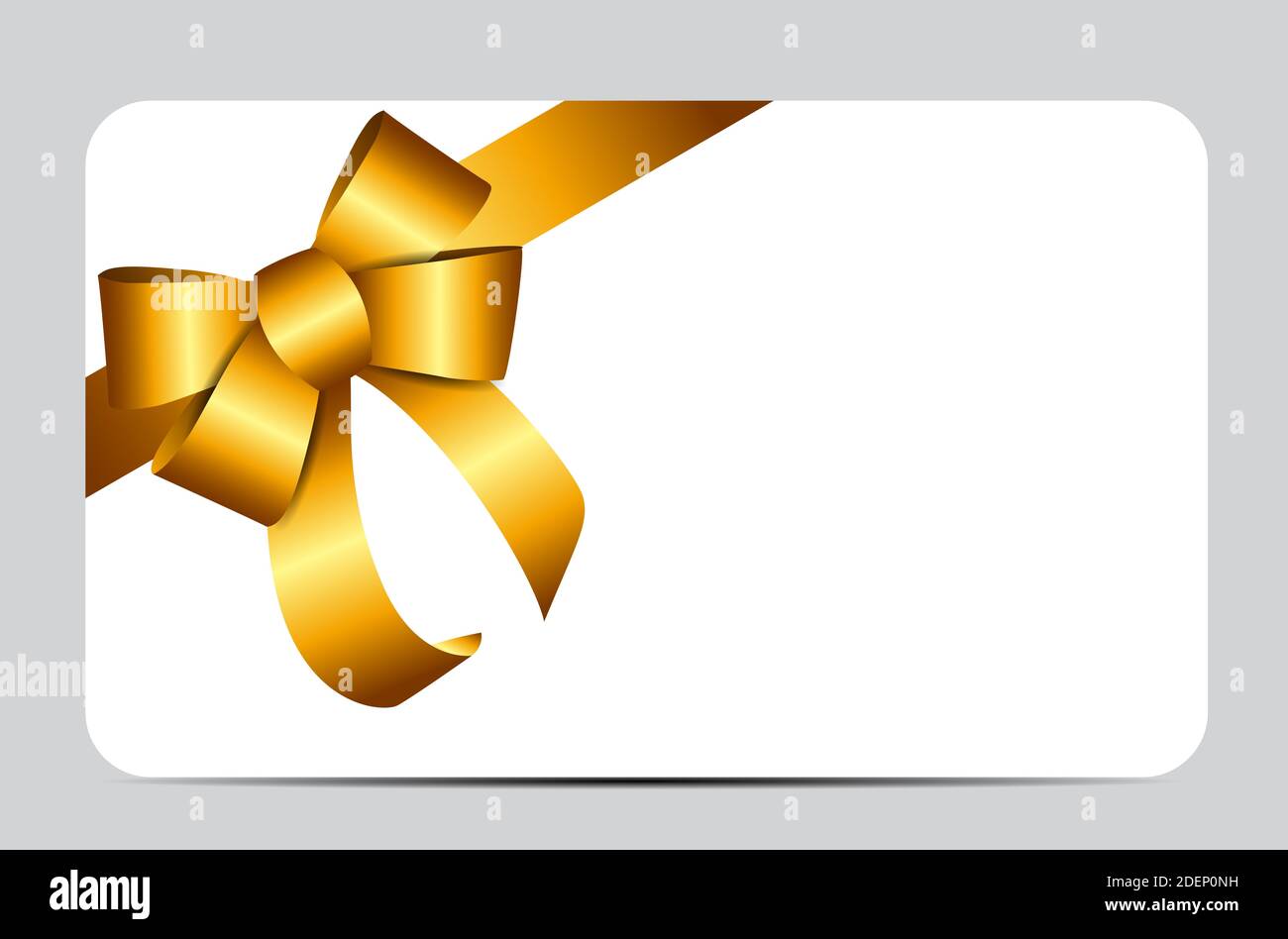 Gift Card with Gold Ribbon and Bow. illustration Stock Photo - Alamy