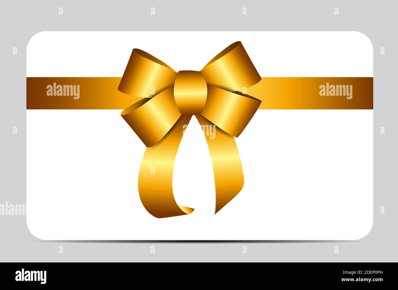 Gift Card with Gold Ribbon and Bow. illustration Stock Photo - Alamy