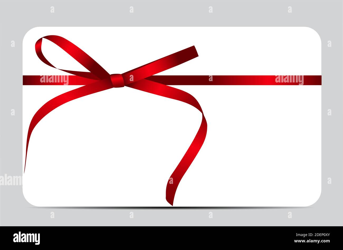 Gift Card with Red Ribbon and Bow. illustration Stock Photo - Alamy