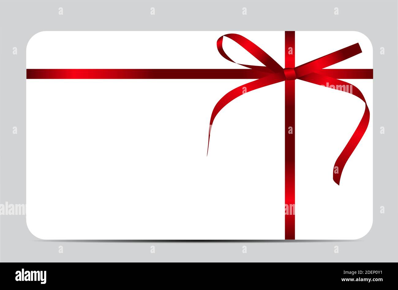Gift Card with Red Ribbon and Bow. illustration Stock Photo - Alamy