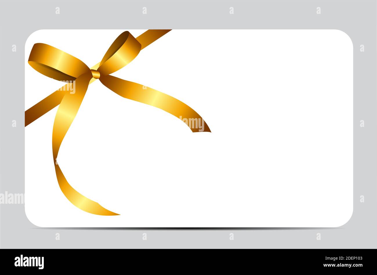 Gift Card with Gold Ribbon and Bow. illustration Stock Photo - Alamy
