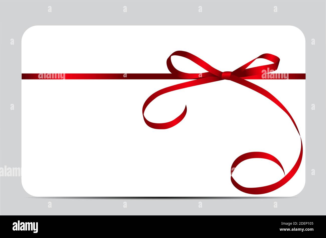 Gift Card with Red Ribbon and Bow. illustration Stock Photo - Alamy