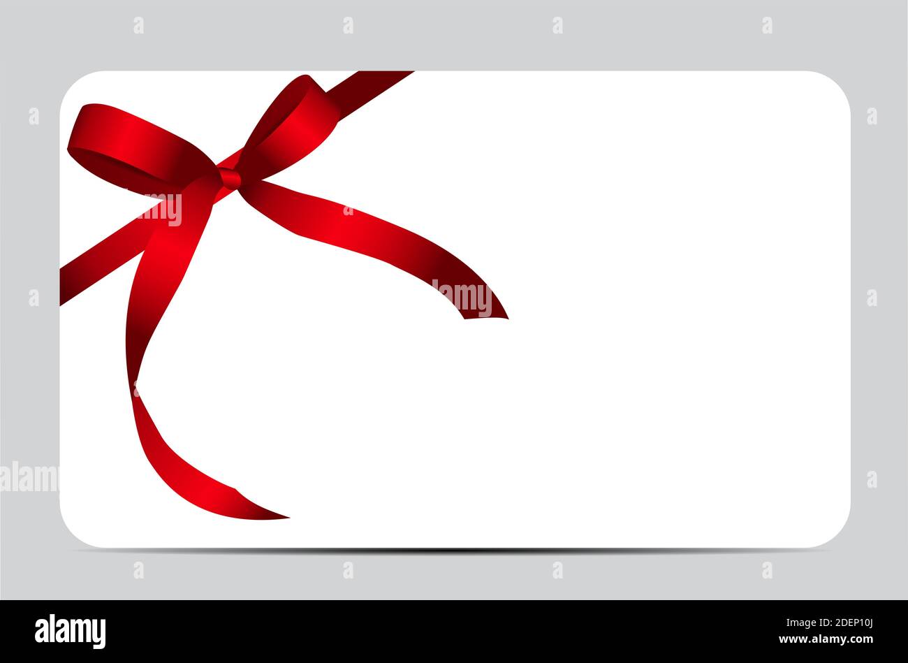 Gift Card with Red Ribbon and Bow. illustration Stock Photo - Alamy