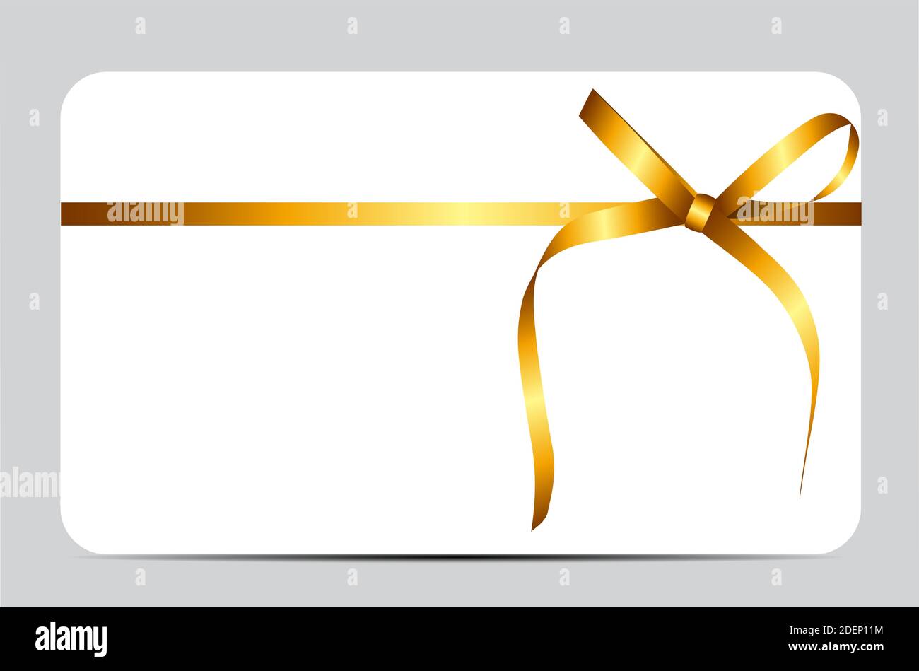Gift Card with Gold Ribbon and Bow. illustration Stock Photo - Alamy