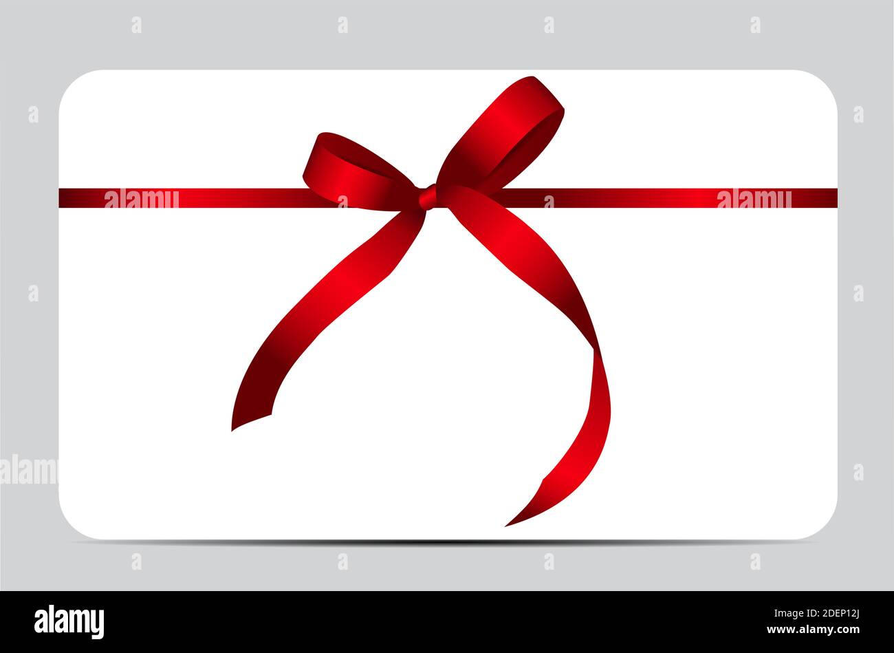 Gift Card with Red Ribbon and Bow. illustration Stock Photo - Alamy
