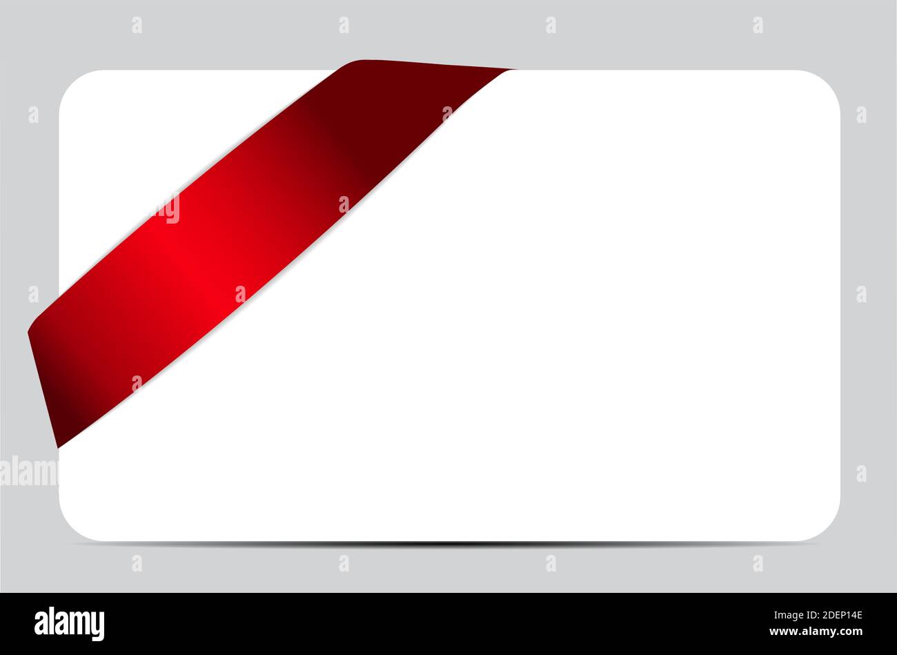 Gift Card with Red Ribbon. Isolated illustration Stock Photo - Alamy