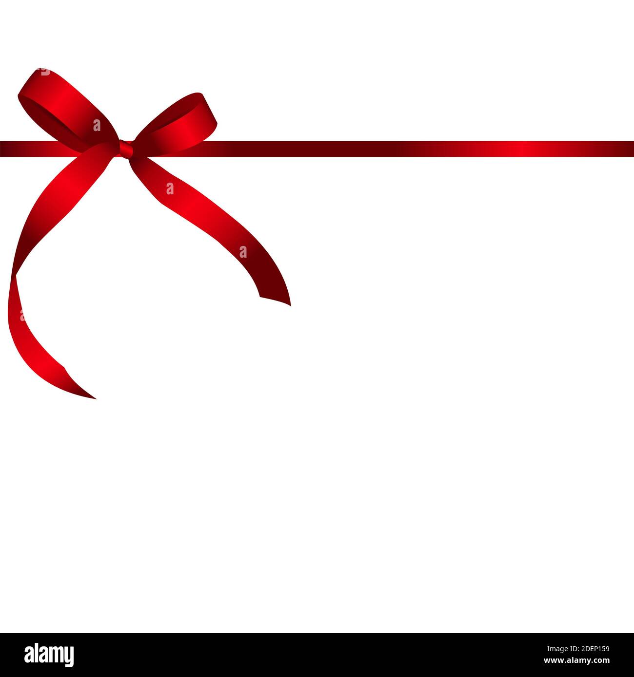 Gift Card with Red Ribbon and Bow. illustration Stock Photo - Alamy