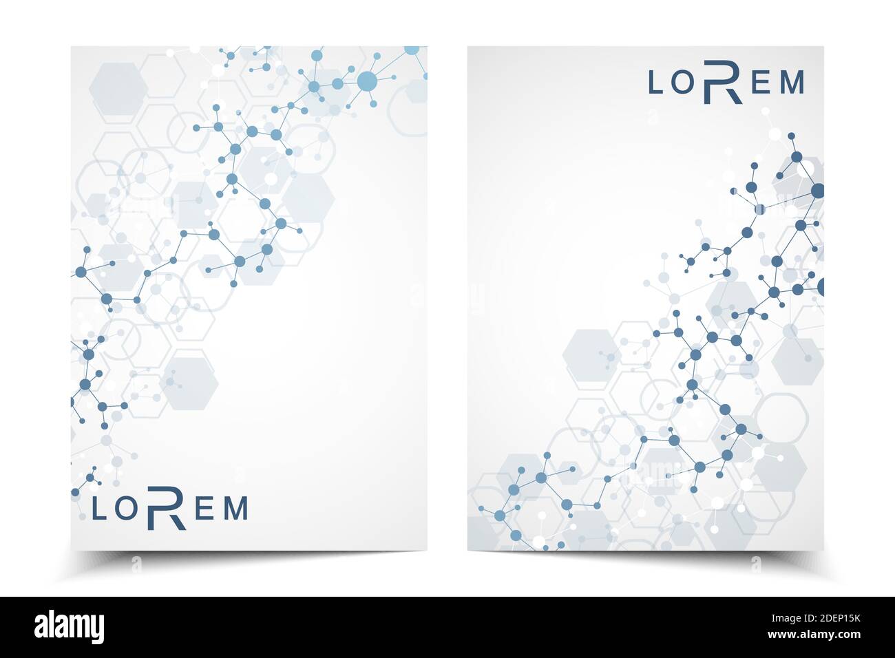 Scientific brochure design template. Vector flyer layout, Molecular ...