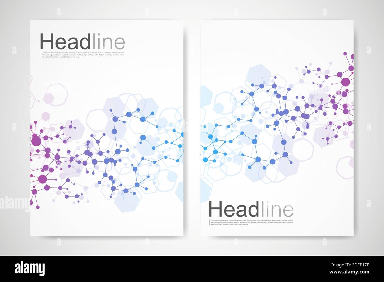 Scientific brochure design template. Vector flyer layout, Molecular ...