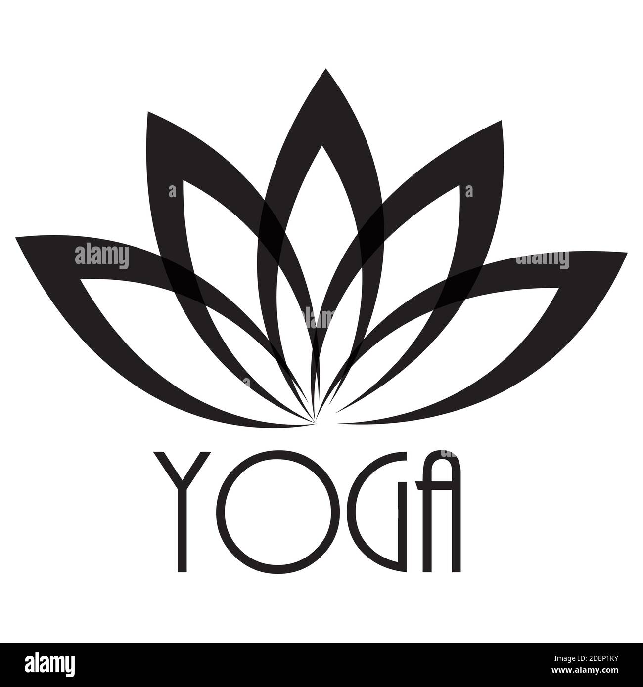 Lotus Flower Sign for Wellness, Spa and Yoga. Illustration Stock Photo ...