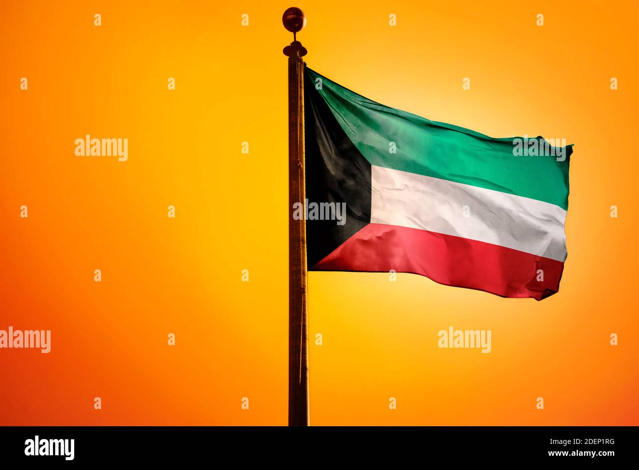 Kuwait flag waving hi-res stock photography and images - Alamy