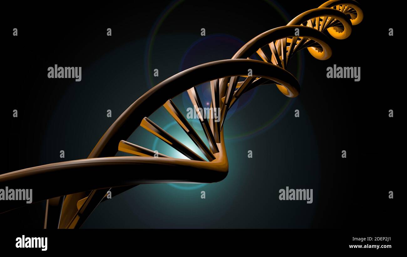 Abstract DNA strand double helix genetics 3D illustration Stock Photo ...