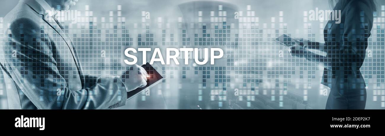 Start up New Business Corporate Concept. Background with silhouettes on ...