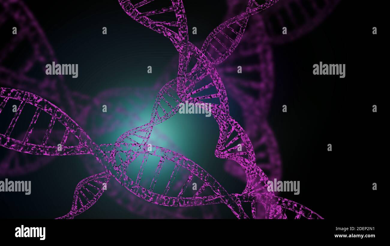 Abstract DNA strand double helix genetics 3D illustration Stock Photo ...