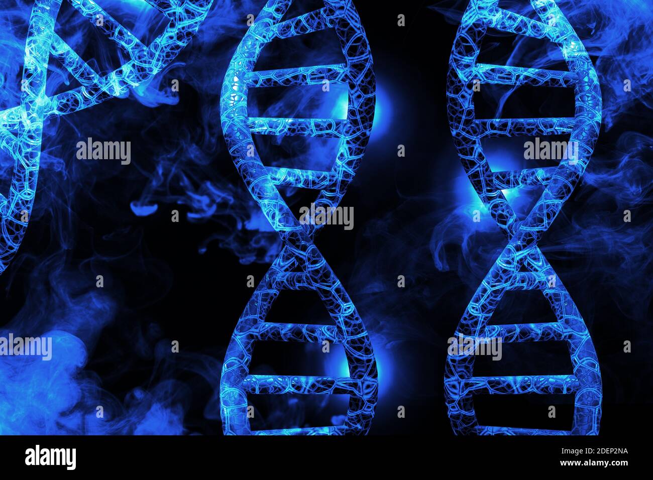 Abstract DNA strand double helix genetics 3D illustration Stock Photo ...