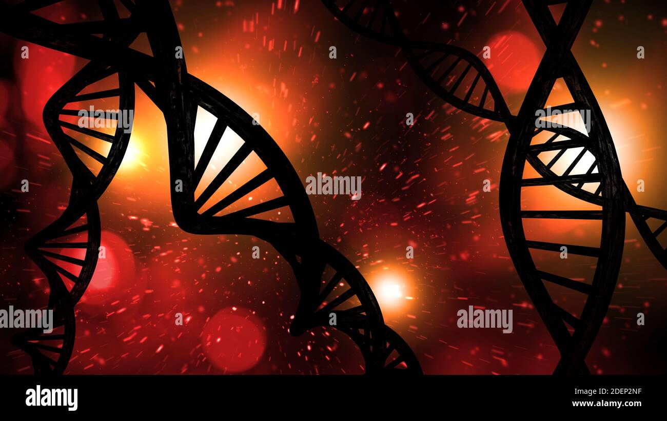 Abstract DNA strand double helix genetics 3D illustration Stock Photo ...