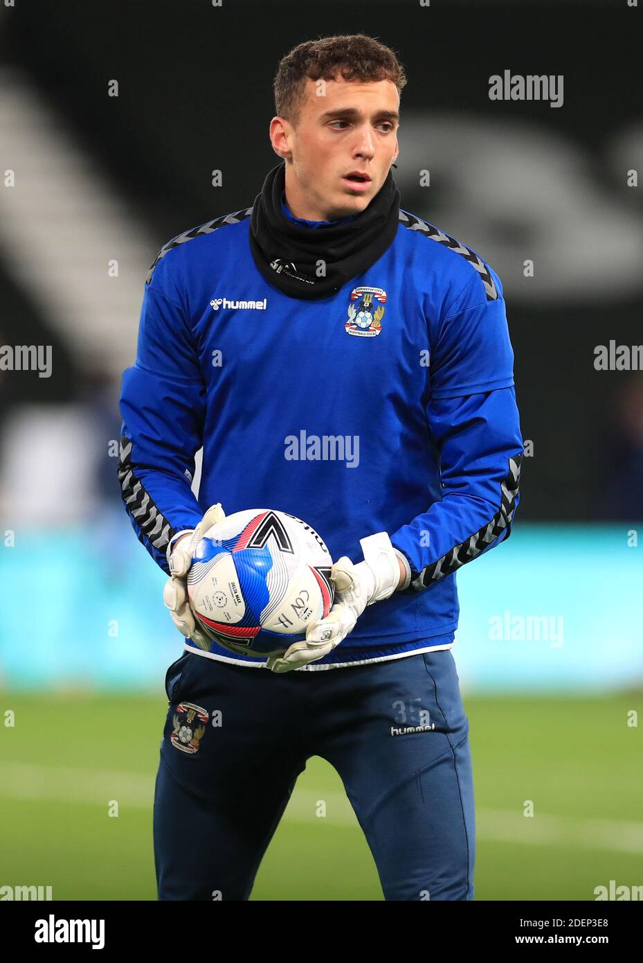 Coventry City goalkeeper Tom Billson warming up before the Sky Bet ...