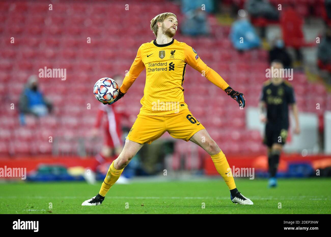Liverpool goalkeeper Caoimhin Kelleher during the UEFA Champions League ...