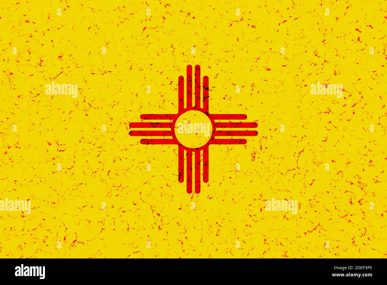 New Mexico state flag in grunge abstract textures Stock Photo - Alamy