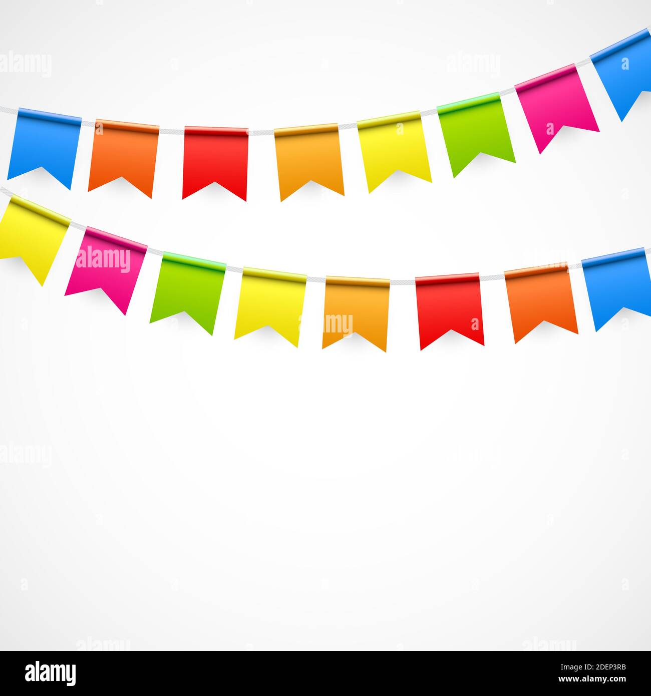 Party on White Background with Flags Illustration Stock Photo - Alamy