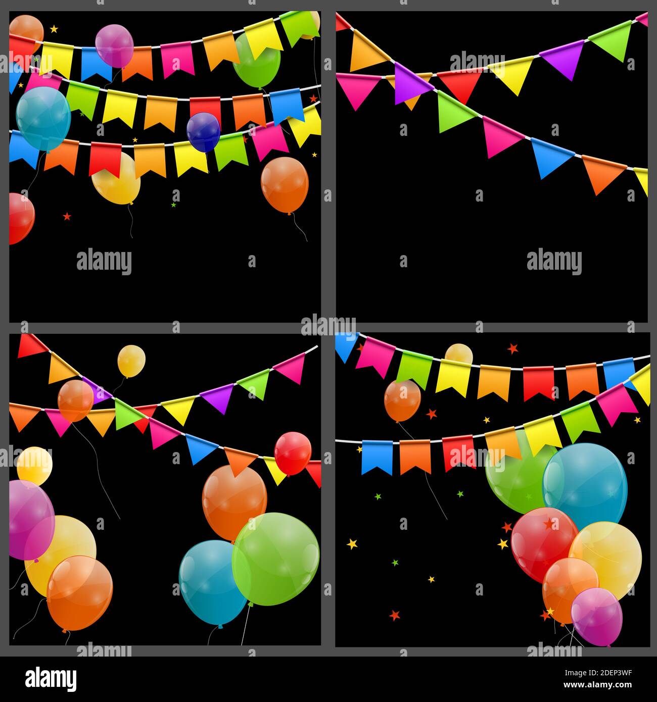 Color glossy balloons birthday card background illustration Stock Photo ...