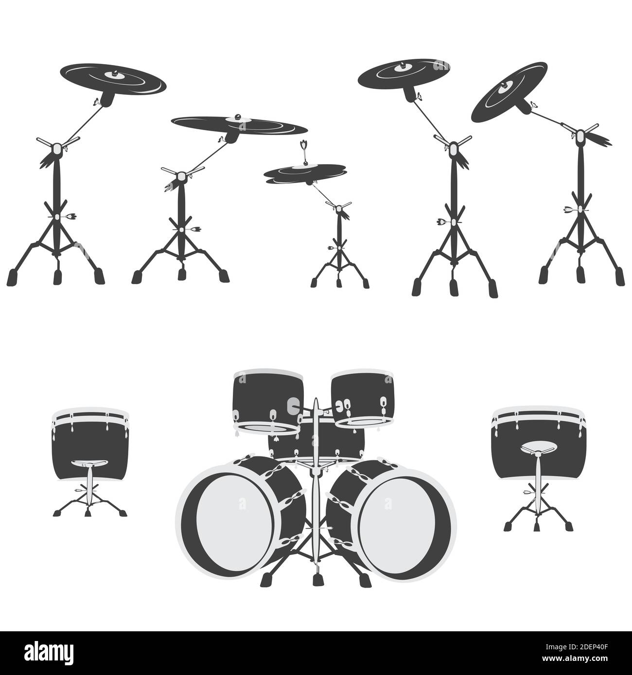 Black and white drum set, vector illustration Stock Vector Image & Art ...