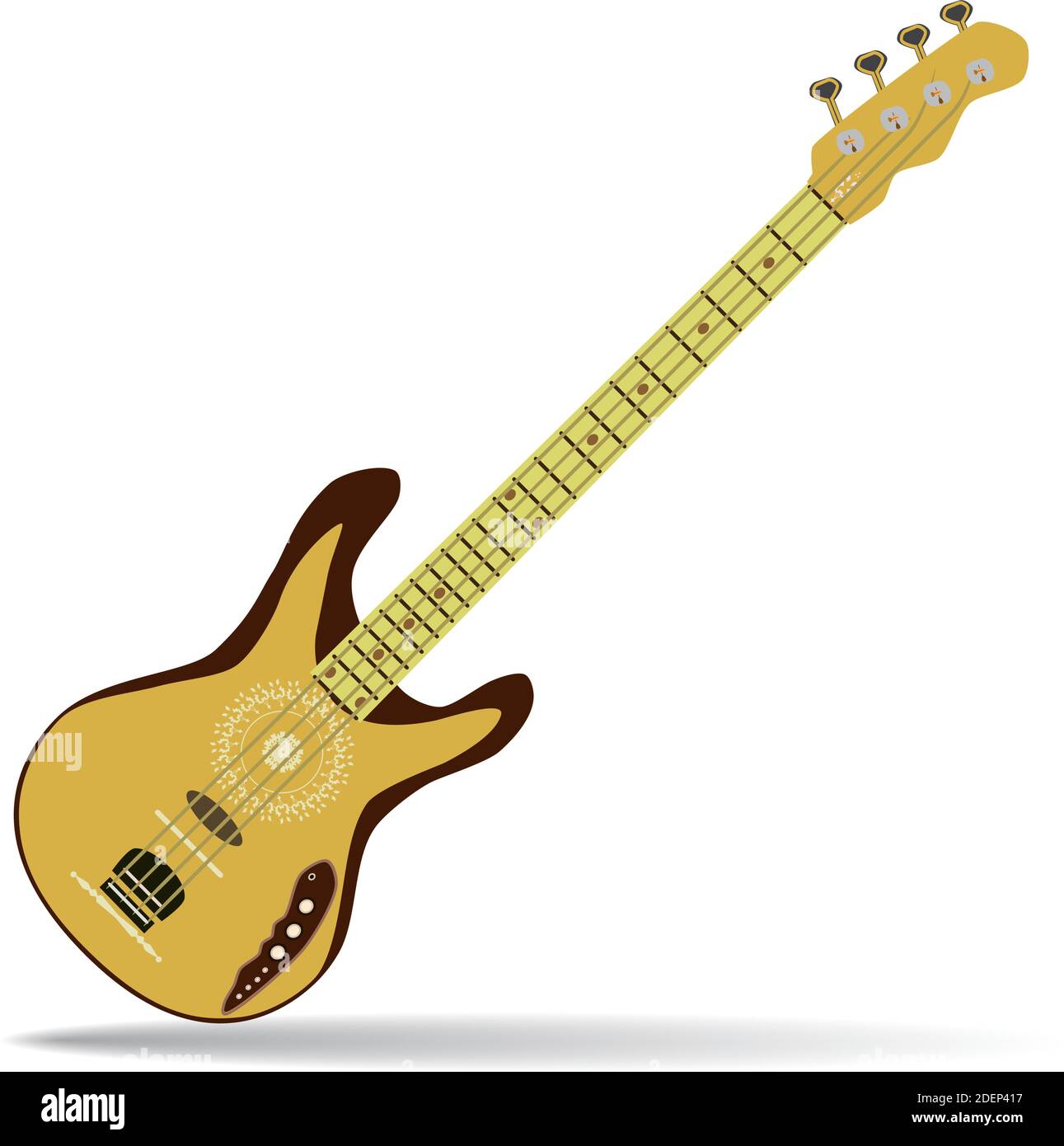 Vector illustration of bass guitar in flat style Stock Vector Image ...