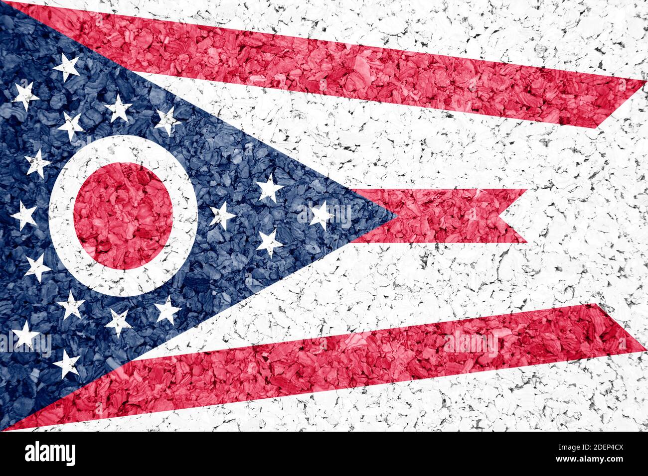 Ohio state flag in grunge abstract textures Stock Photo - Alamy