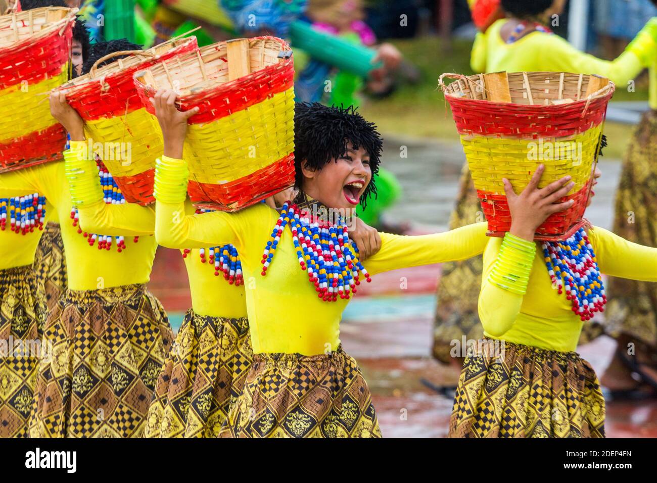 A street dancing performance during a festival in Baler, Philippines ...