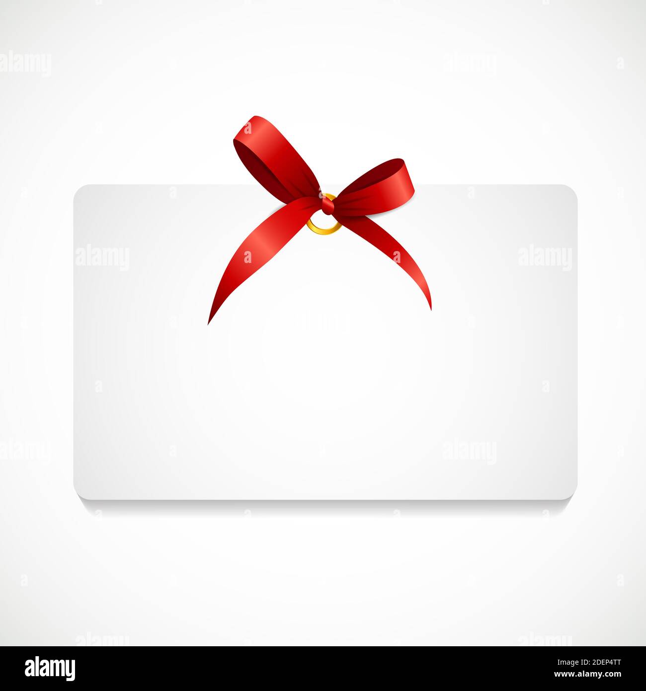 Gift Card with Red Ribbon and Bow. illustration Stock Photo - Alamy