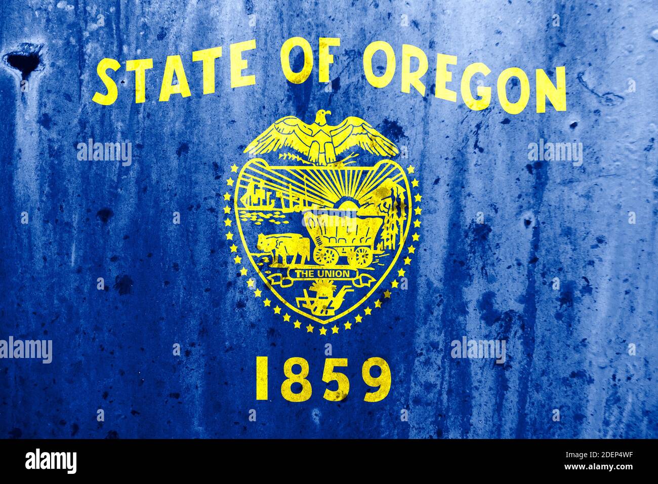 Oregon state flag in grunge abstract textures Stock Photo - Alamy