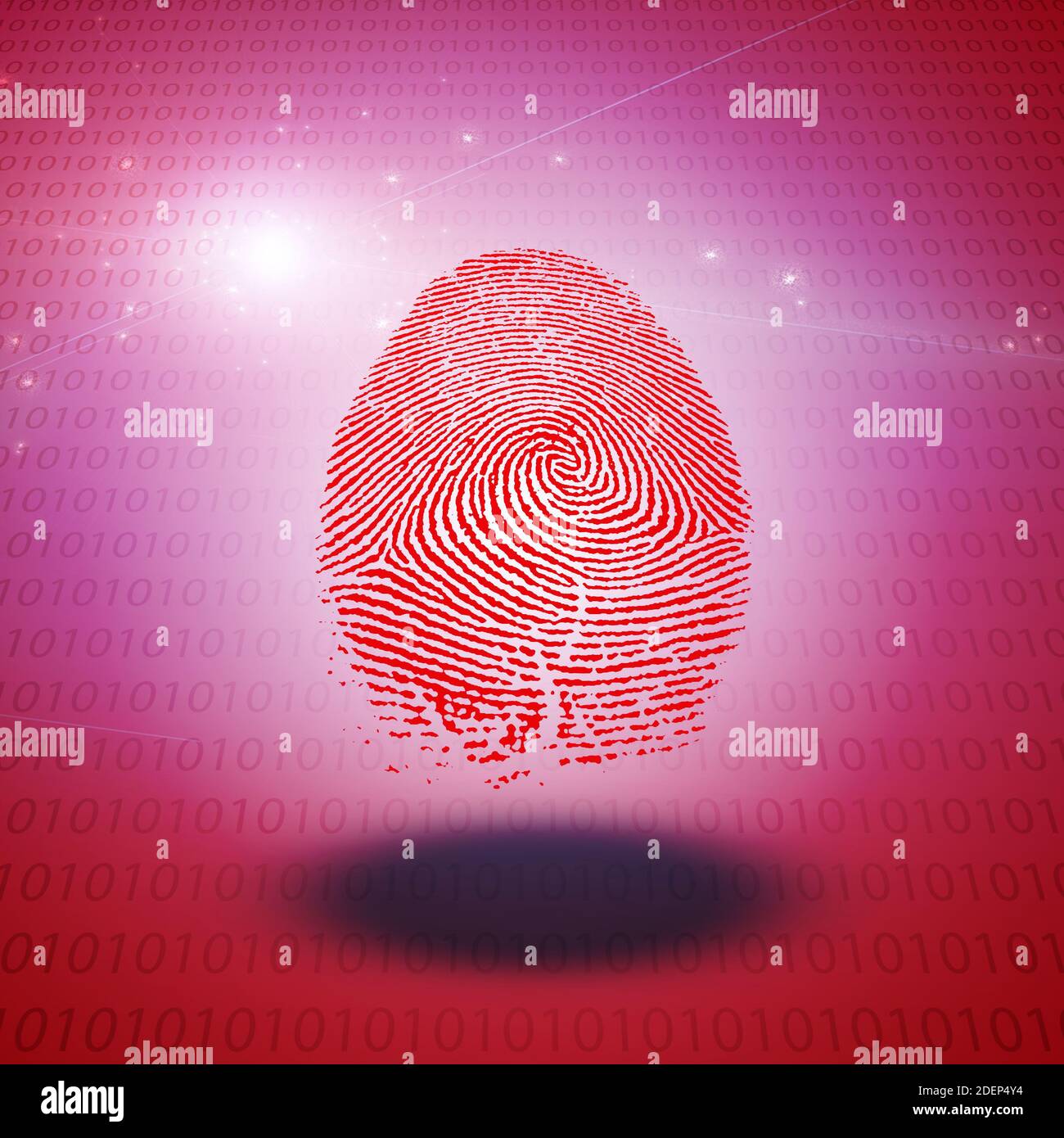 Machine Fingerprint on binary code background. 3D rendering Stock Photo ...