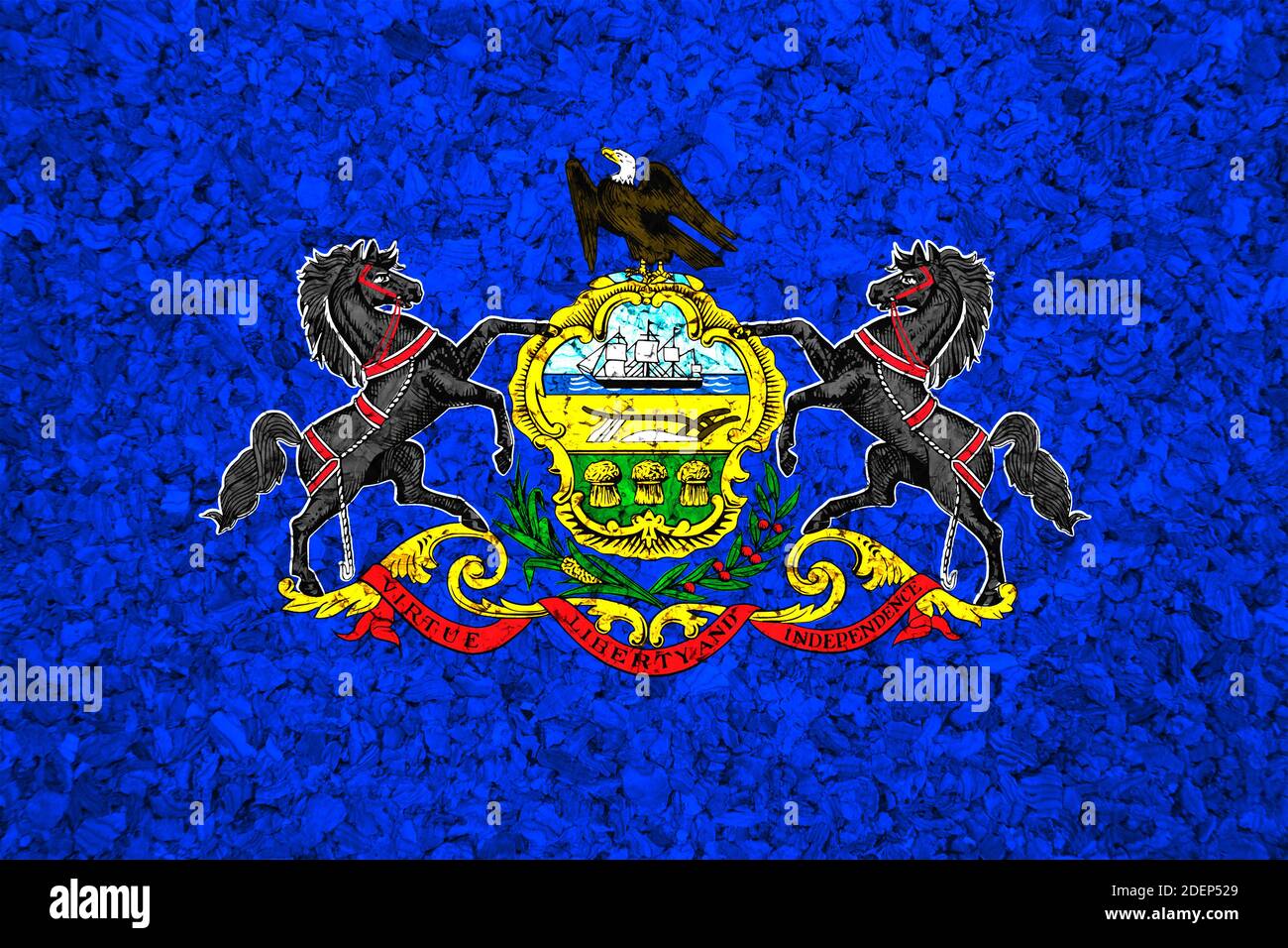 Pennsylvania state flag in grunge abstract textures Stock Photo - Alamy