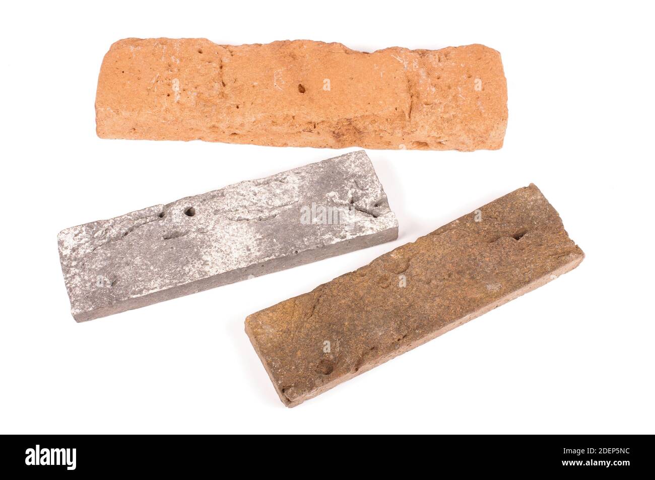 Clinker brick for house facade decor isolated on the white background ...