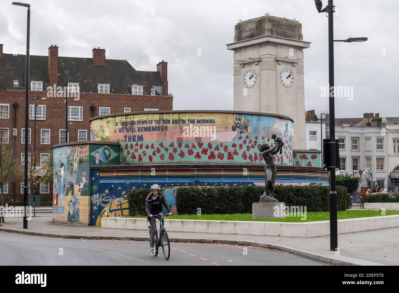 The Violette Szabo memorial with the Bronze Woman Statue at Stockwell ...