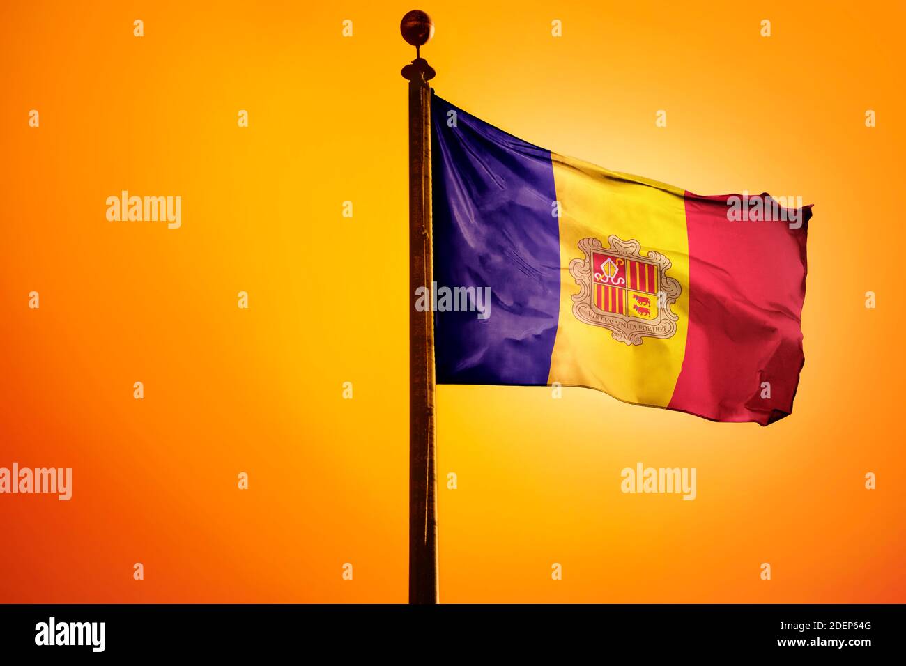 Principality of andorra flag waving hi-res stock photography and images ...