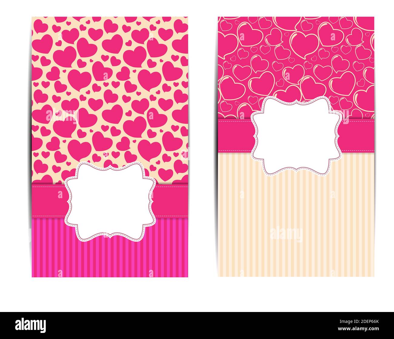 Vintage Pink Card with Frame on White Illustration Stock Photo - Alamy