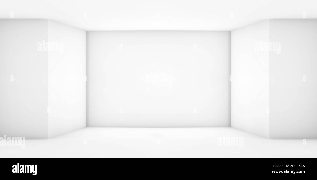 Abstract wide white empty hall, symmetric minimalist interior with copy ...