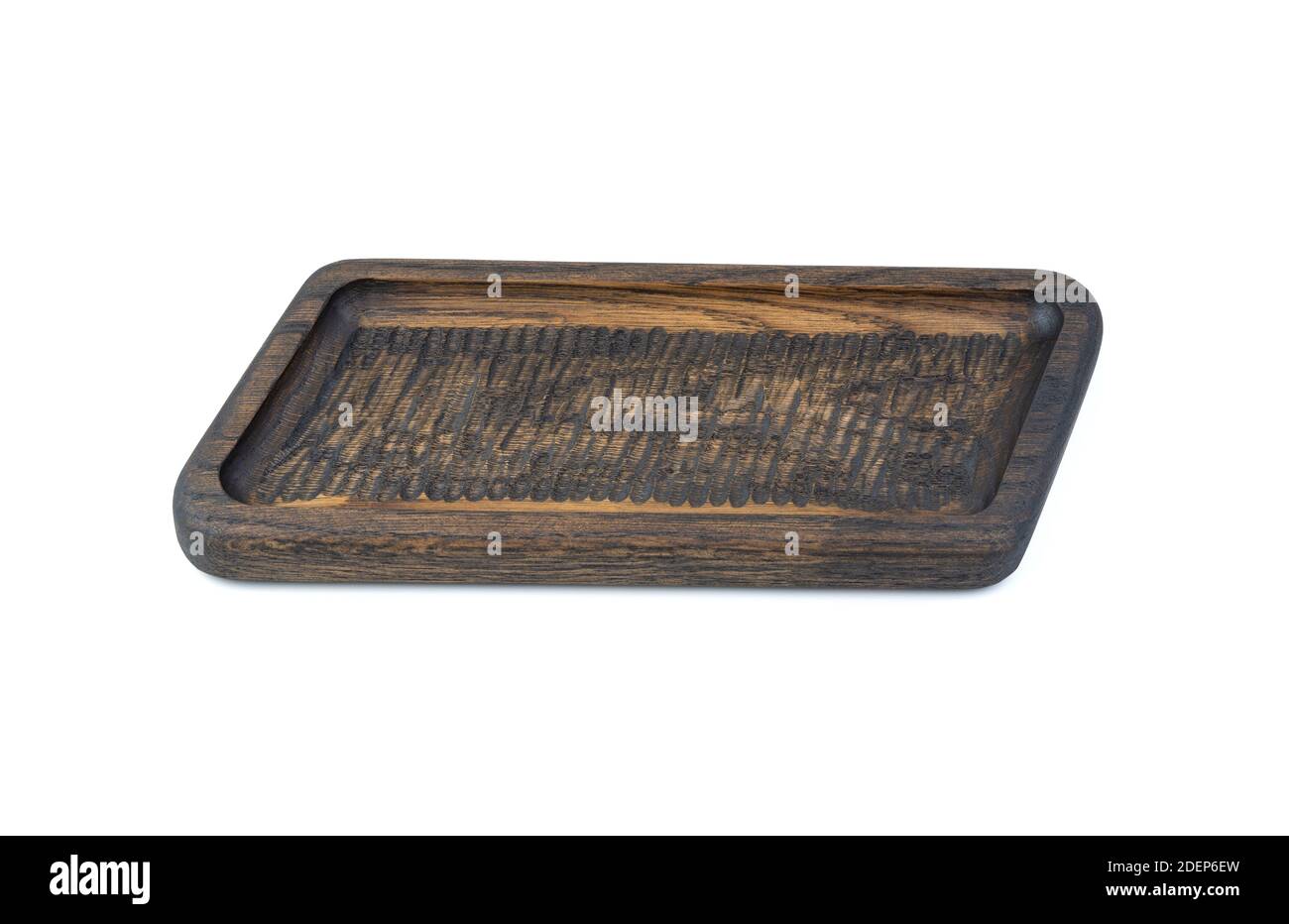 Handmade rectangular wooden dish on a white background Stock Photo - Alamy