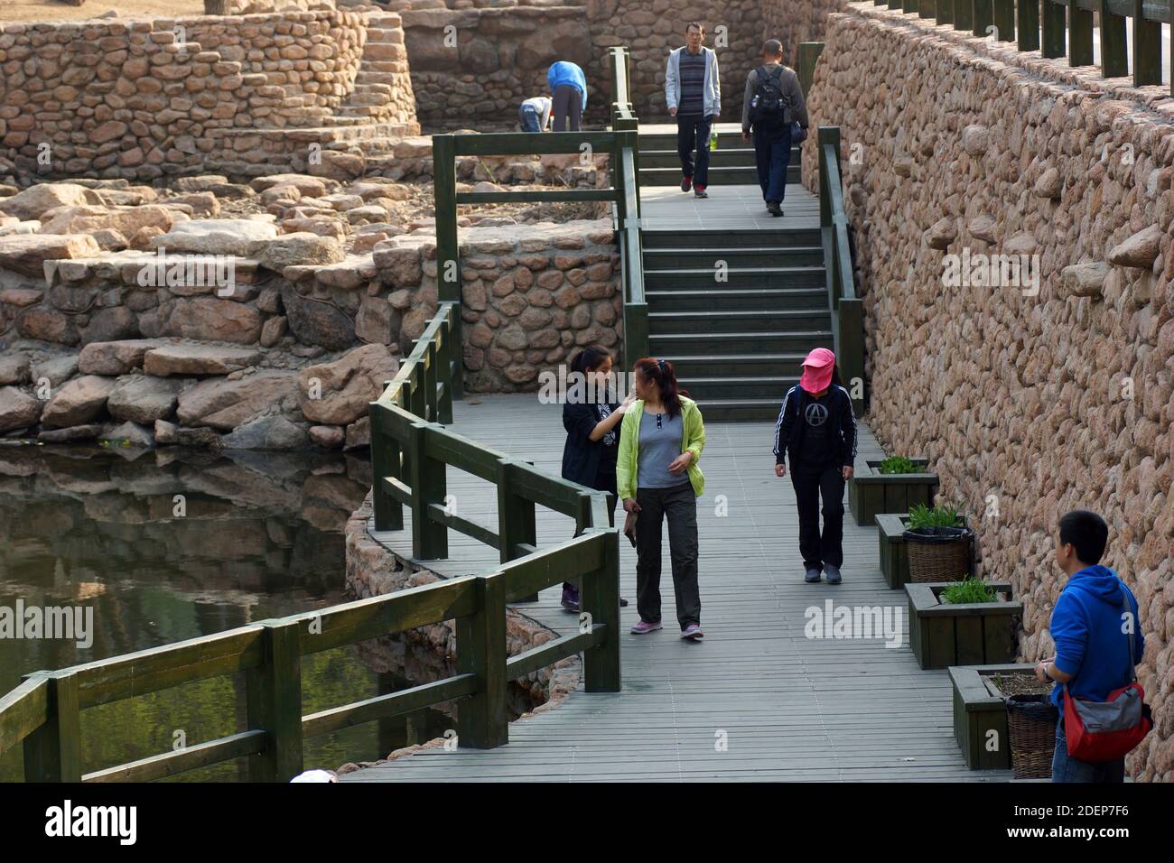 People came to the park in the spring. Ecotourism in China. Qianshan ...