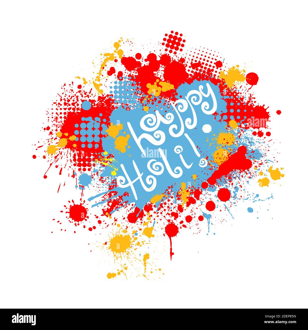 illustration of colorful hand print in Happy Holi background Stock ...