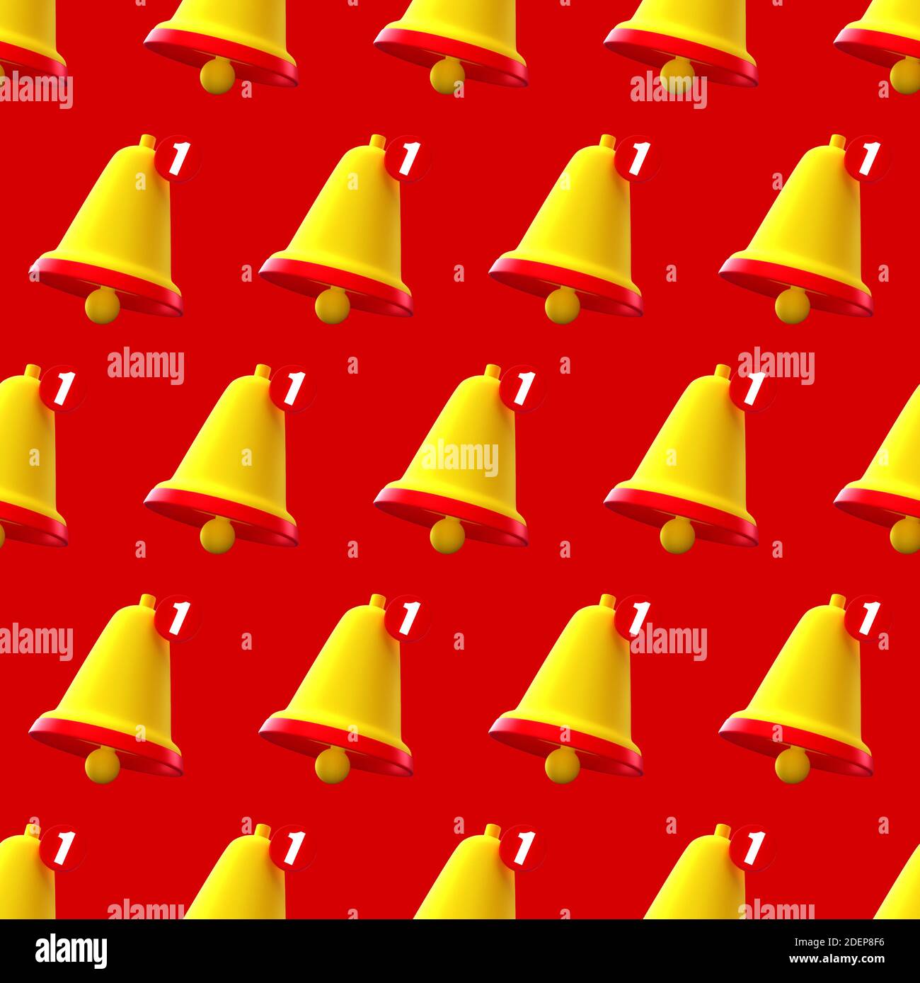 Notification bell seamless pattern creative concept. Cartoon Minimal ...