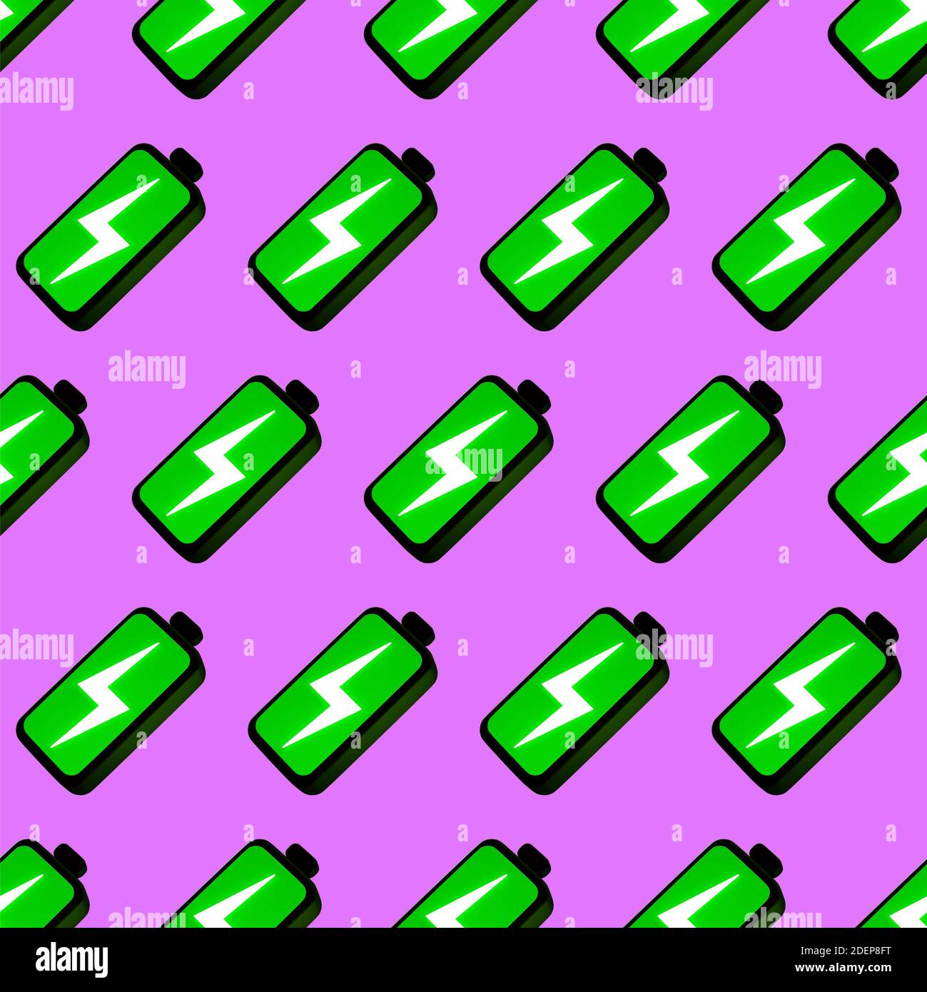 Green full battery Seamless pattern of a battery isolated on a pink ...