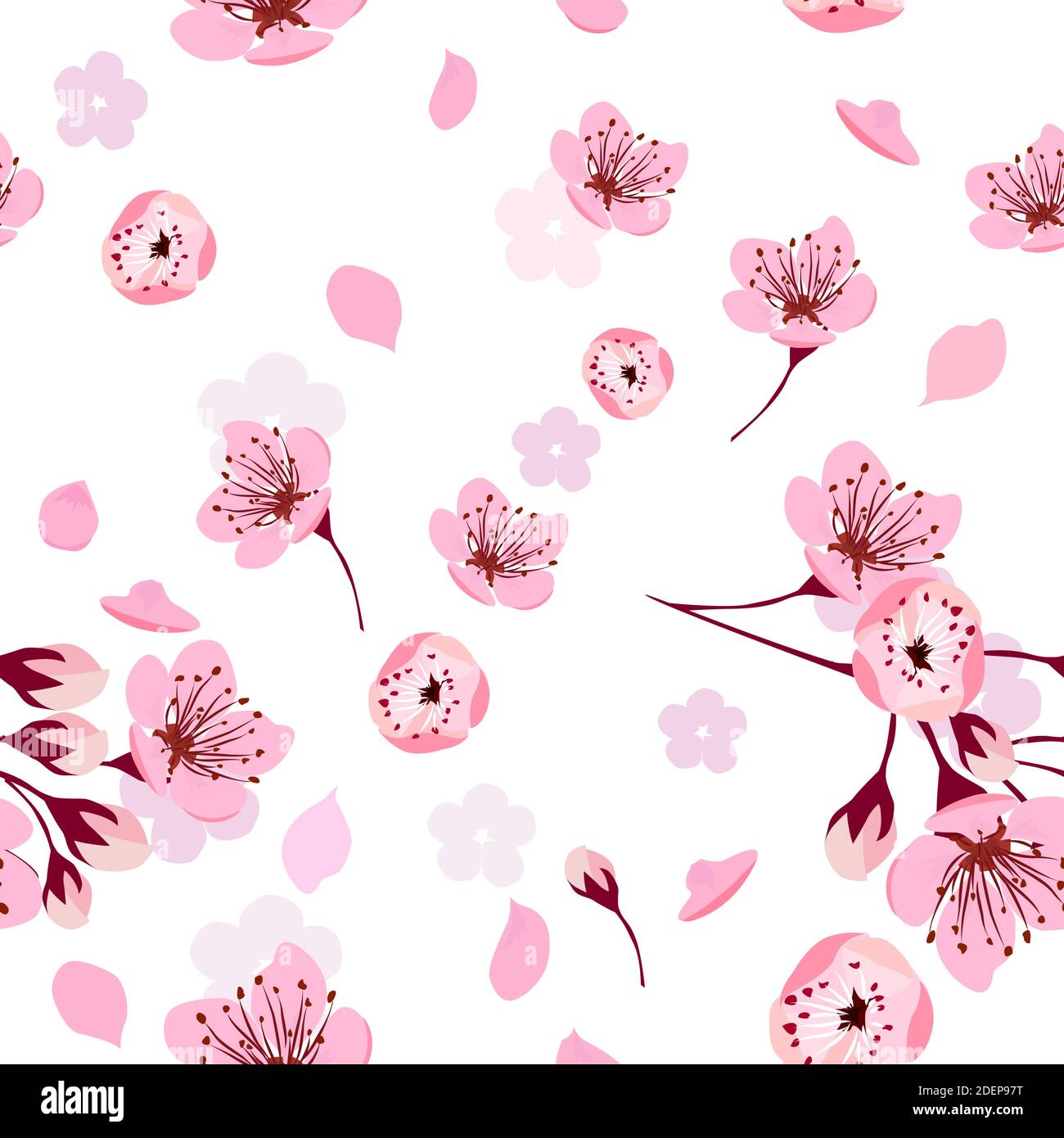 A seamless background of sakura. Vector illustration Stock Vector Image ...