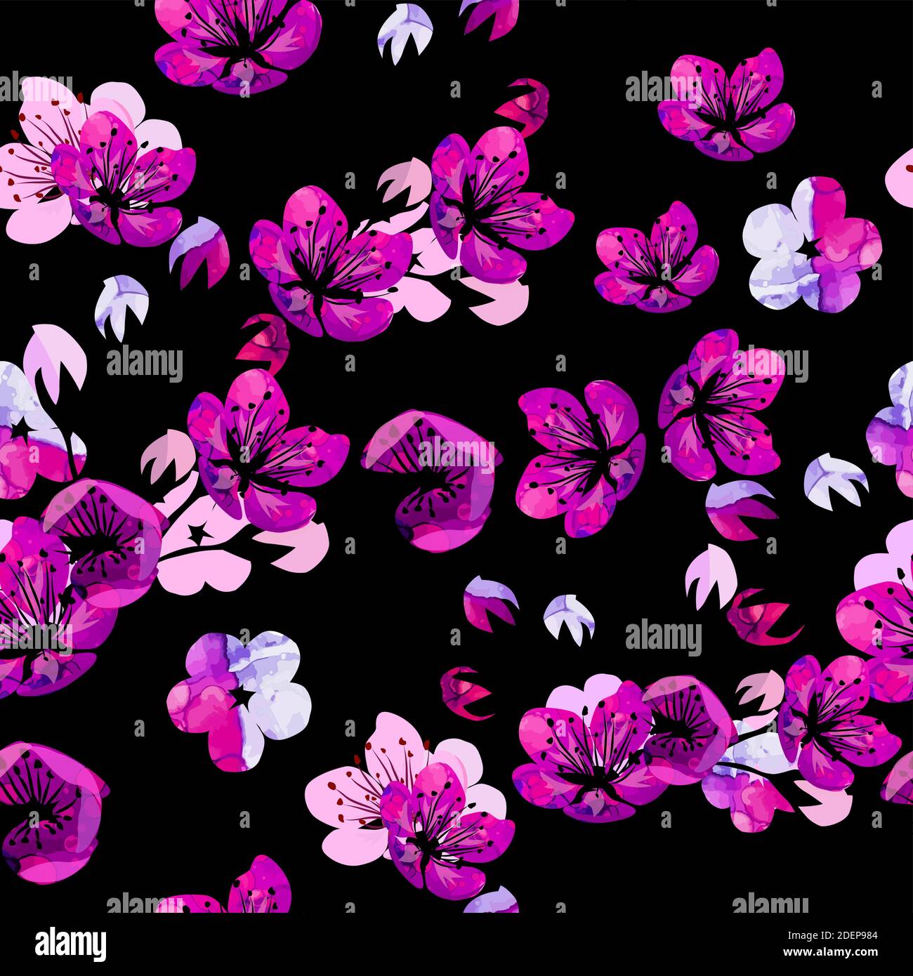 A seamless background of sakura. Vector illustration Stock Vector Image ...